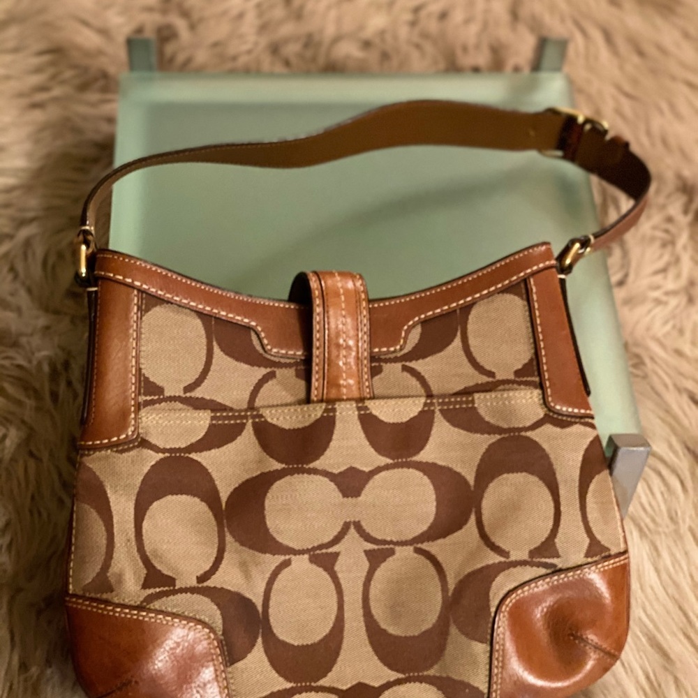 Coach “Hampton” Hobo In Signature Coach Fabric - Gem